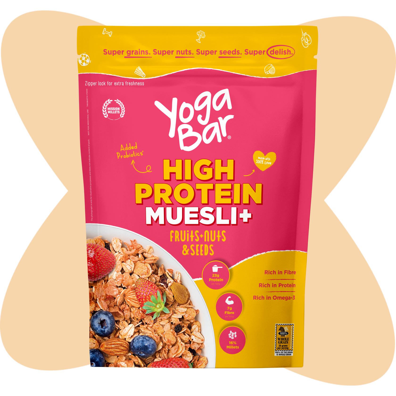 High Protein Muesli Fruits, Nuts & Seeds 350g – Yoga Bars