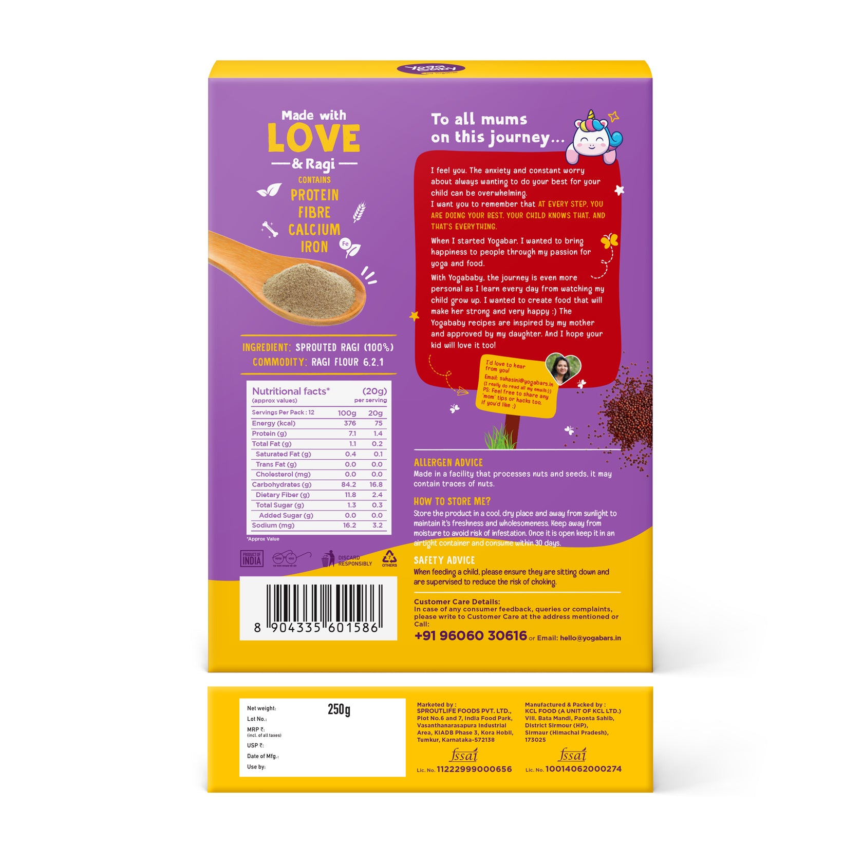 Baby Food | Sprouted Ragi Mix by Yogababy | Wholesome Cereal Mix for ...